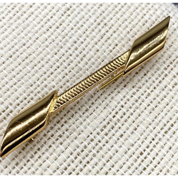 Monet | Jewelry | Vintage Signed Monet Tie Bar Thin Elegant Gold Tone ...